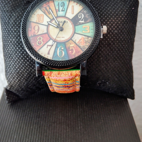 Accessories | Colorful Analog Watch With Black Bezel | Poshmark